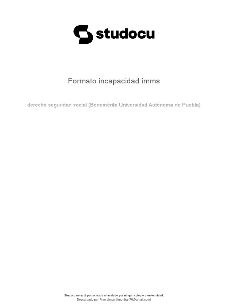 Formato Incapacidad Imms PDF | PDF
