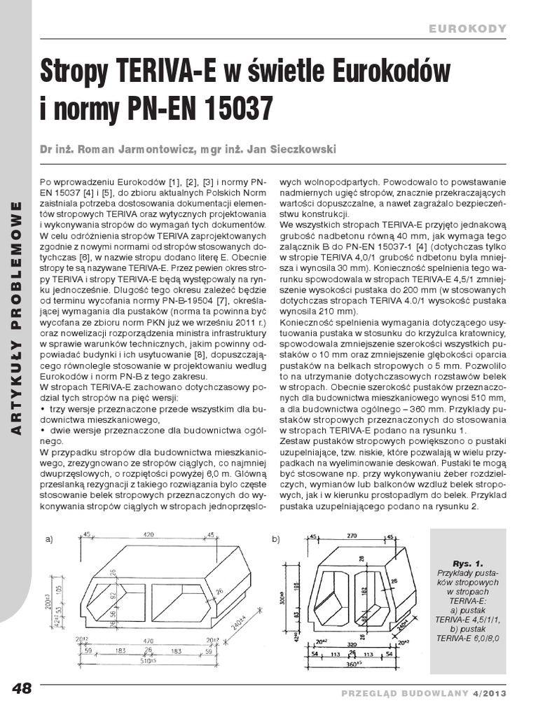 Stropy TERIVA-E W Świetle Eurokodów | PDF
