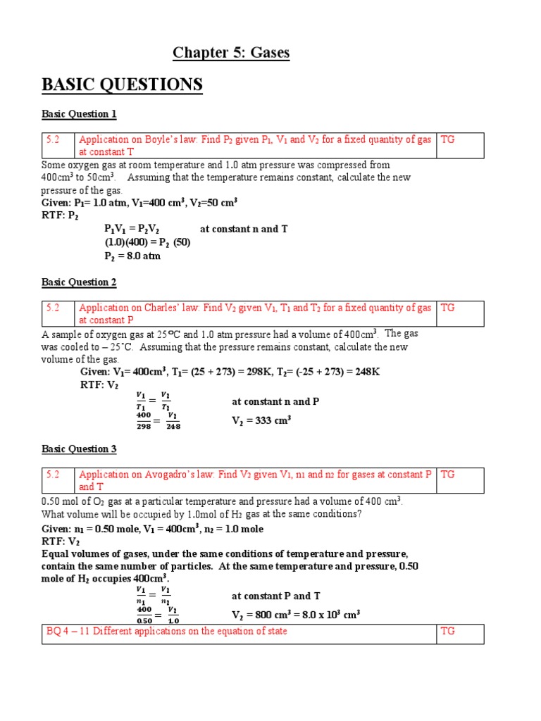 Chapter 5 - Rev | PDF | Gases | Mole (Unit)