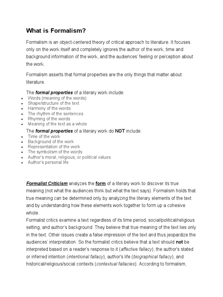 What Is Formalism | PDF | Feminism | Gender Studies