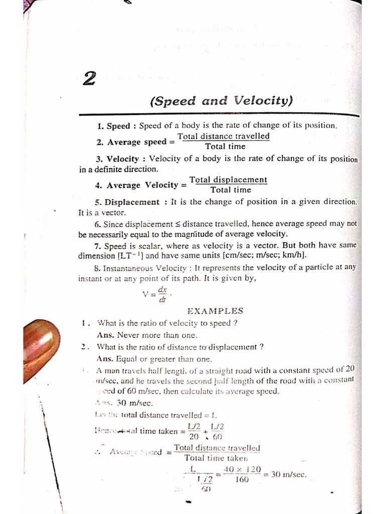 Scalars and Vectors in Motion Analysis | PDF | Velocity | Speed