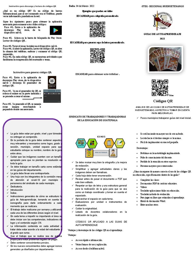 Trifoliar de Guias y QR | PDF | Código QR | Informática