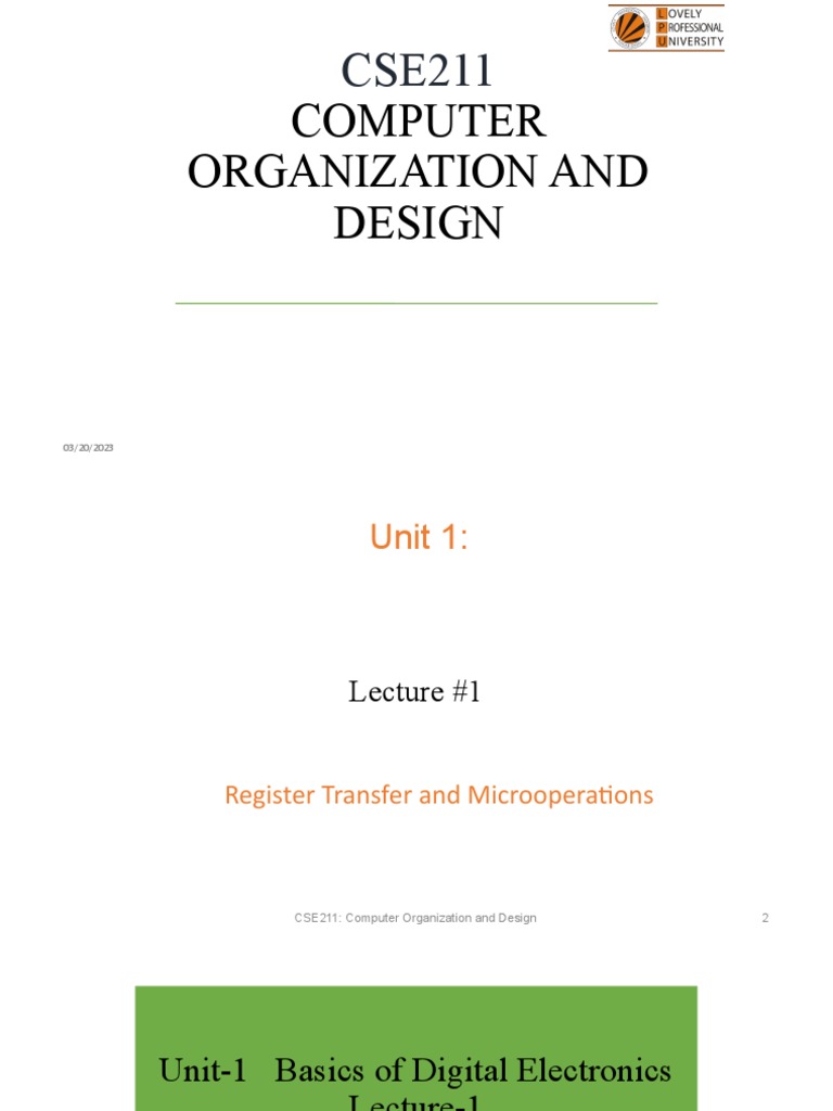 Unit1 - Lecture1 - Combinational Circuits - CSE211-13623-Anil Rawat | PDF | Digital Technology ...