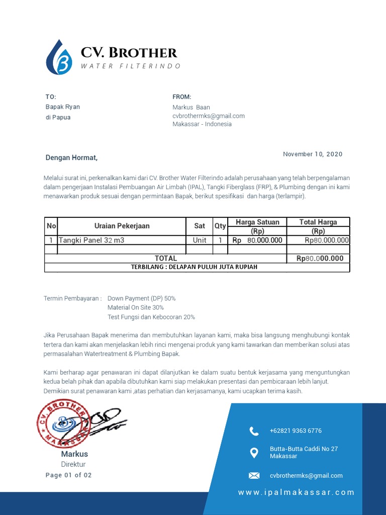 2EDIT Penawaran Panel 32 m3 CV. Abdi Bangun | PDF