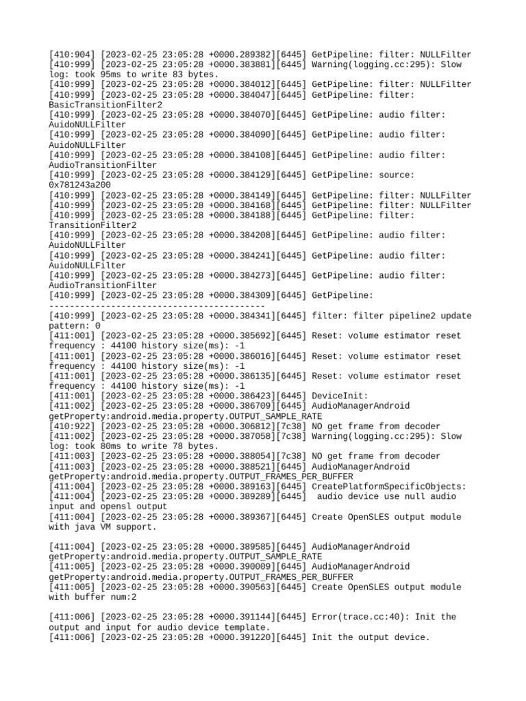 Audio-Video Pipeline Log Analysis | PDF | Codec | Computing