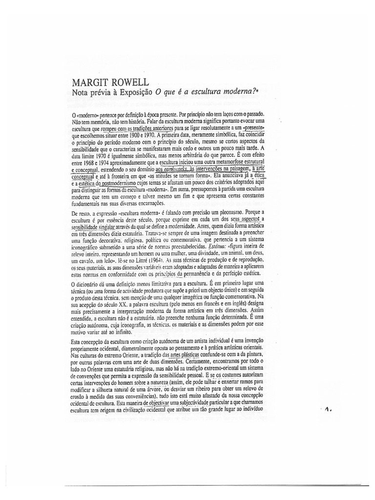 Margit Rowell, Escultura Moderna Cópia | PDF
