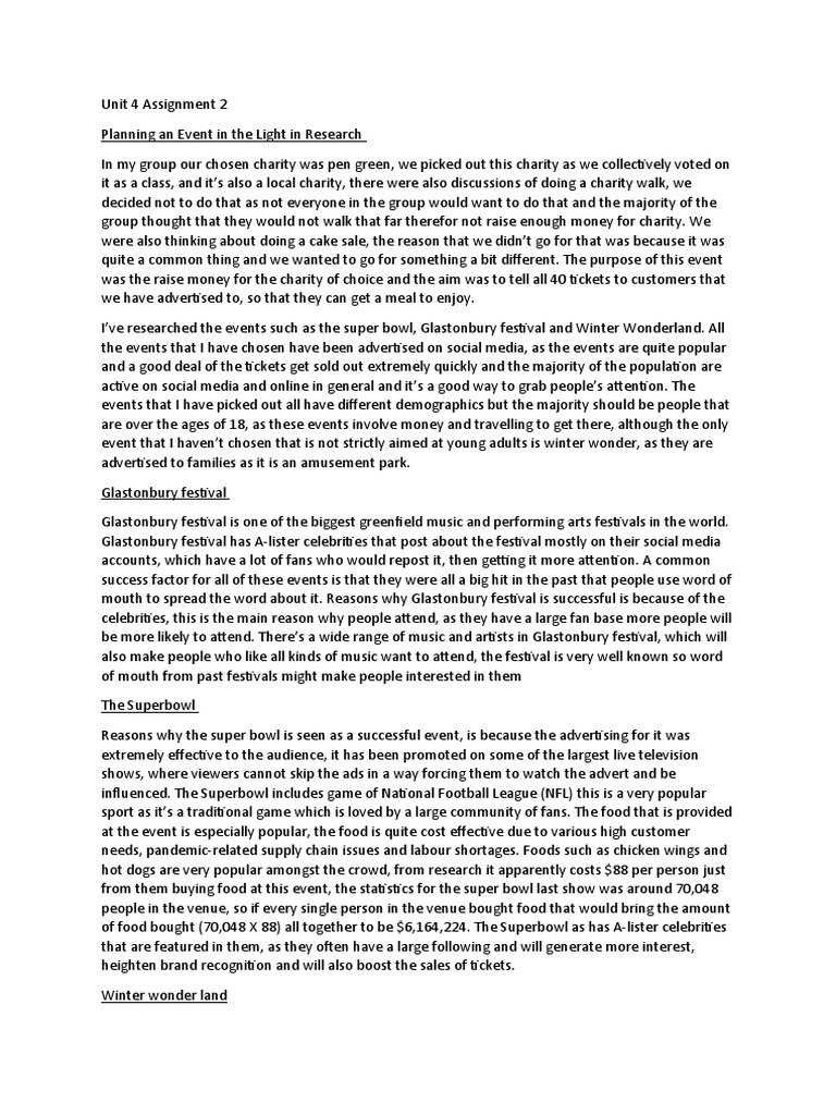 Unit 4 Assignment 2 Pdf Advertising Super Bowl