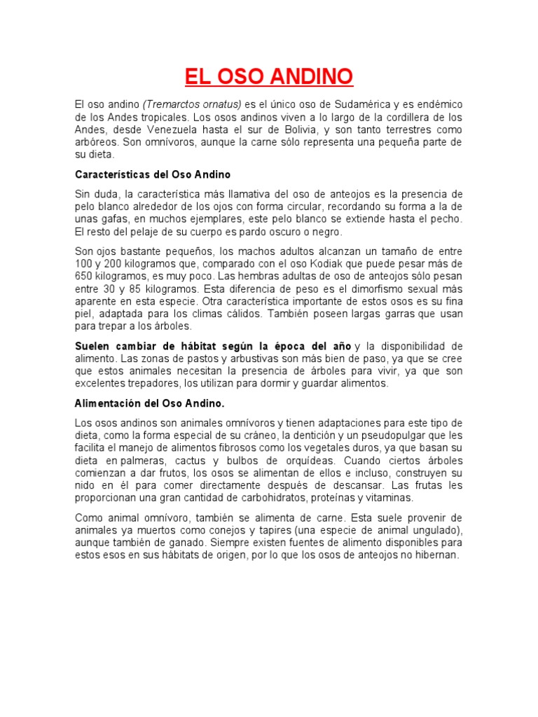 El Oso Andino | PDF