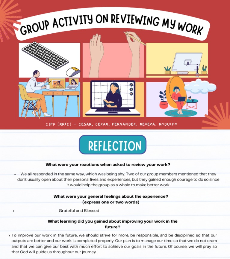 Small Group Activity Reviewing My Work | PDF