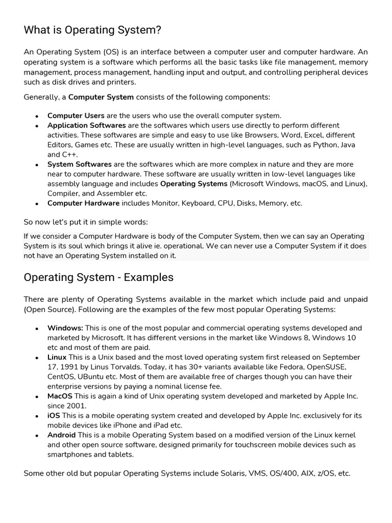 Lecture 1, OS | PDF | Operating System | Process (Computing) Lecture 1, OS | PDF | Operating System | Process (Computing)