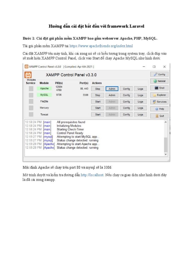 Hướng dẫn cài đặt bắt đầu với framework Laravel | PDF