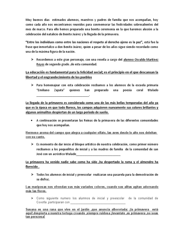 Programa de La Primavera | PDF