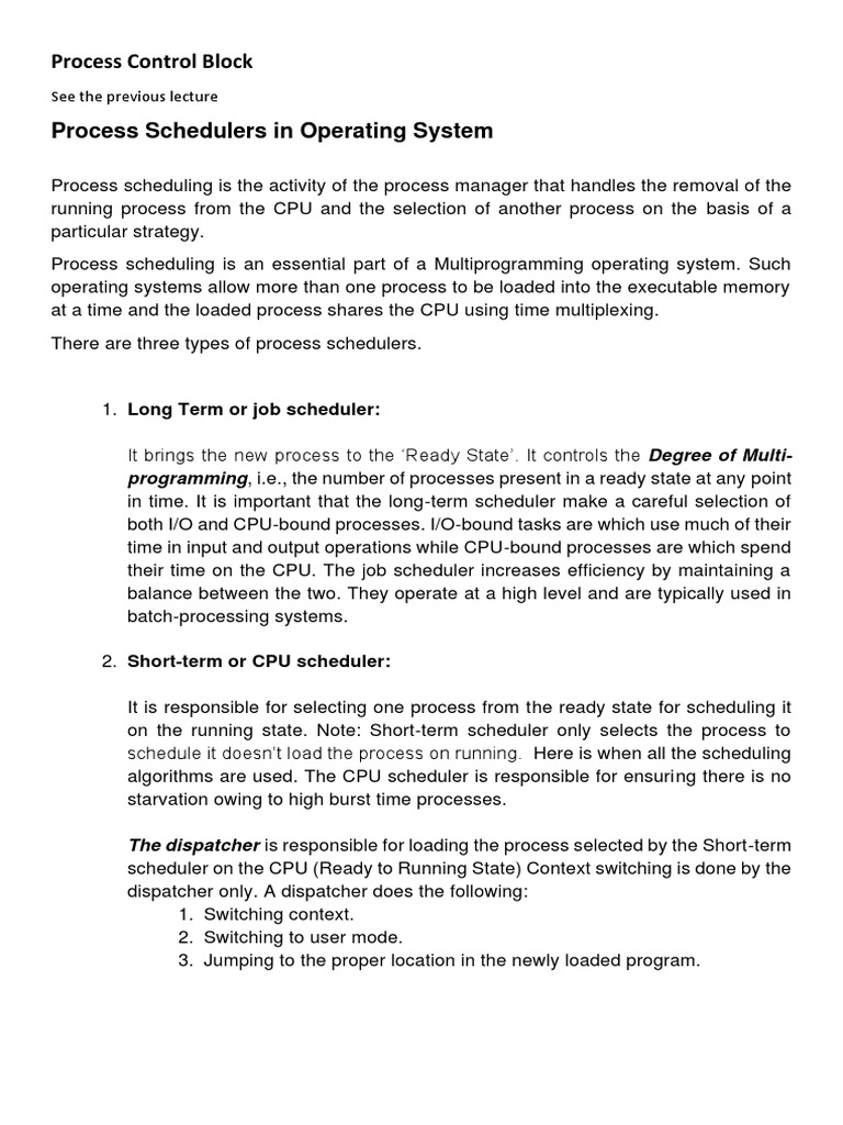 Lecture 6, OS PDF | PDF | Thread (Computing) | Scheduling (Computing) Lecture 6, OS PDF | PDF | Thread (Computing) | Scheduling (Computing)