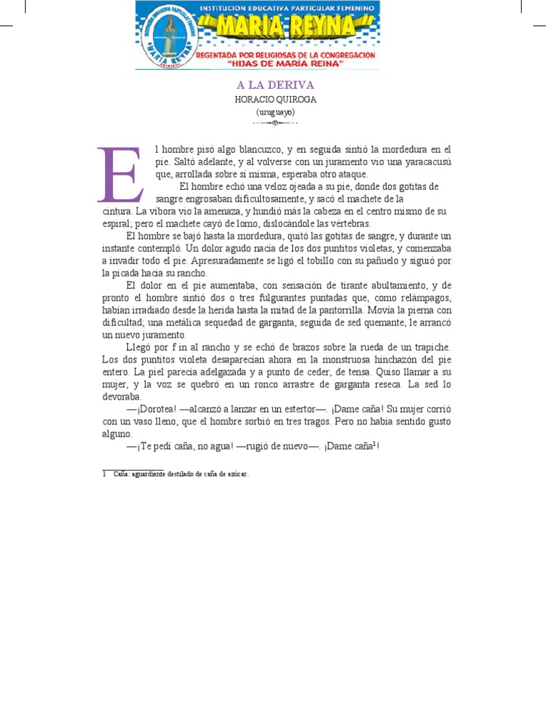 A La Deriva - Horacio Quiroga | PDF