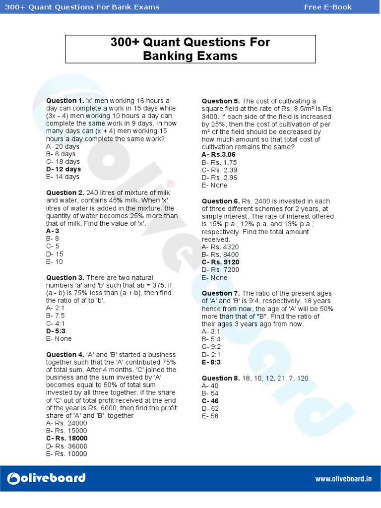 Quant Questions PDF | PDF | Teaching Methods & Materials