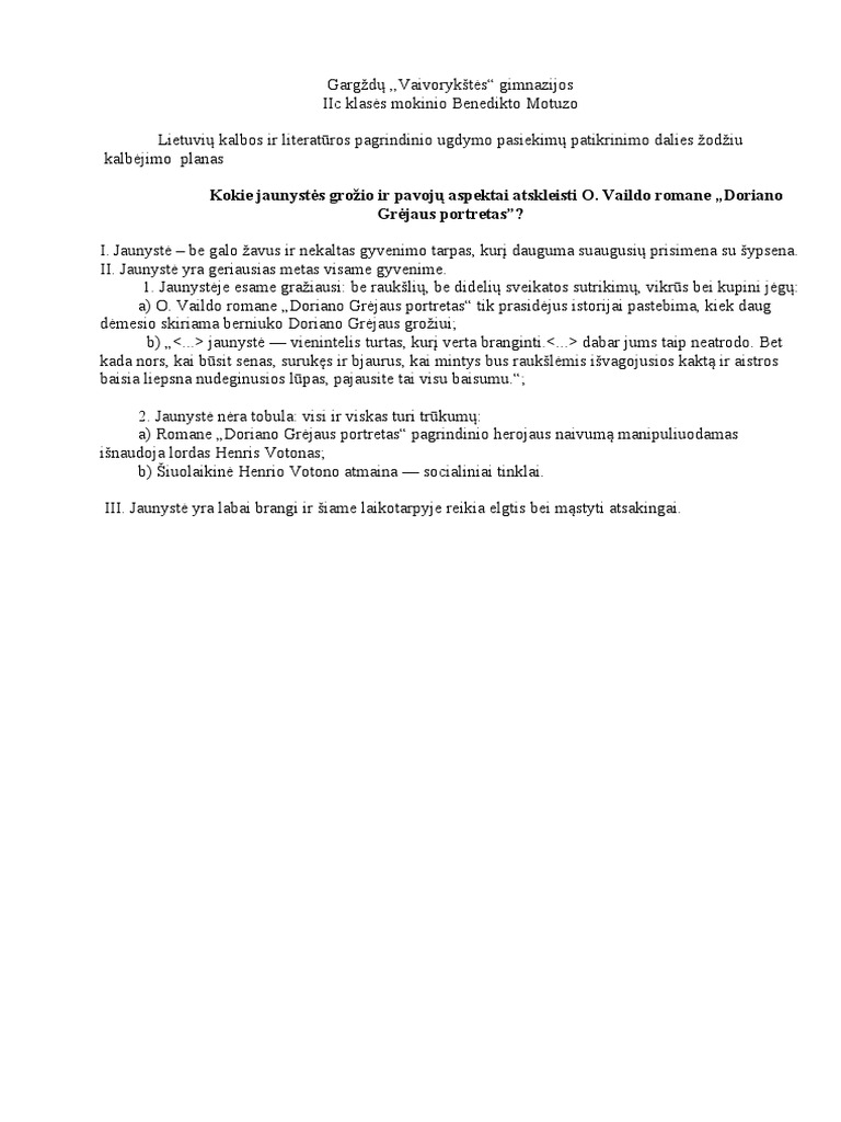 Kalbejimo Planas | PDF