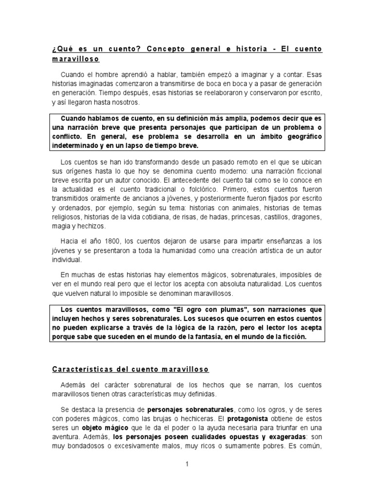 El Cuento Maravilloso Pdf Narración Cuentos