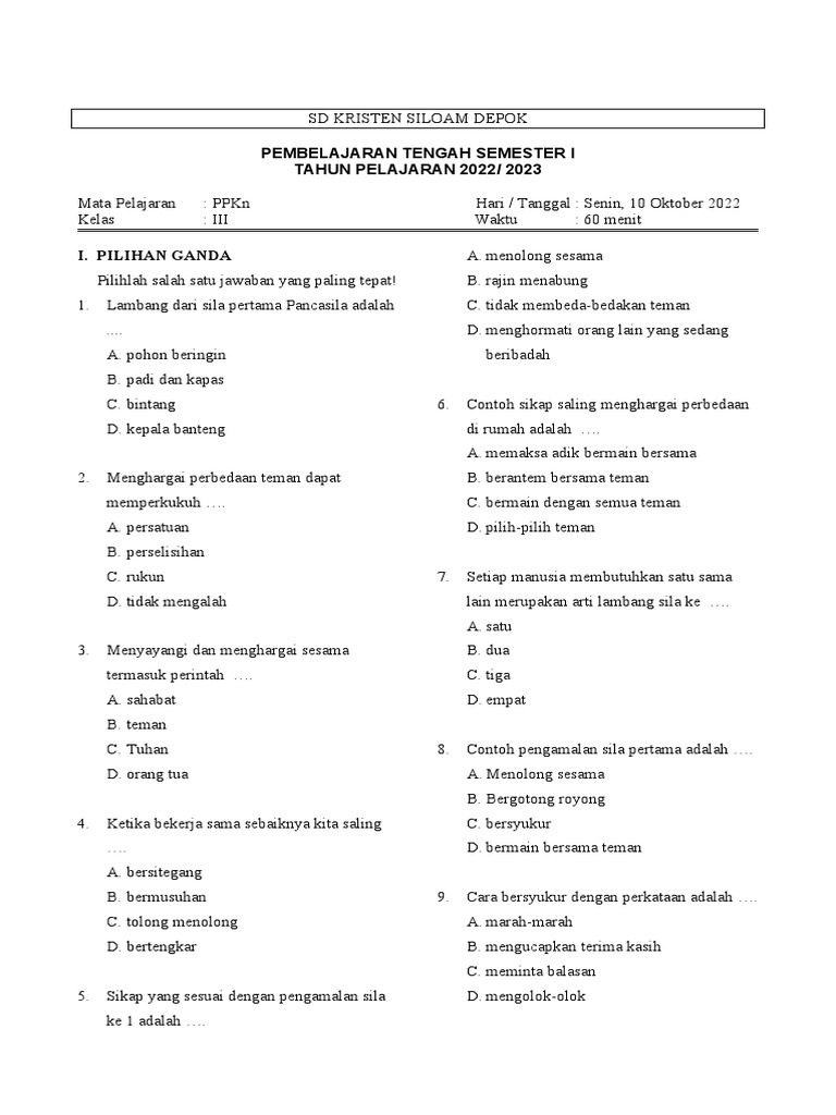 Latihan Soal PKN New | PDF
