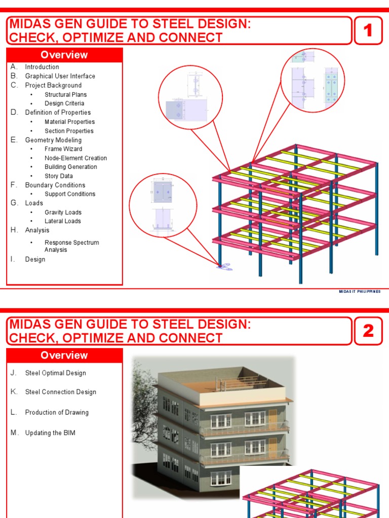 MIDAS Gen Steel Design Tutorial Guide | PDF | Icon (Computing) | Civil ...