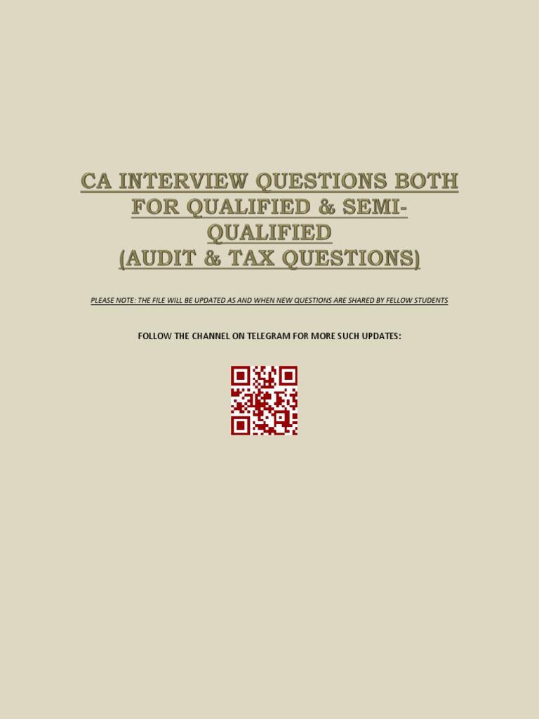 Compilation of Interview Questions | PDF | Audit | Auditor's Report