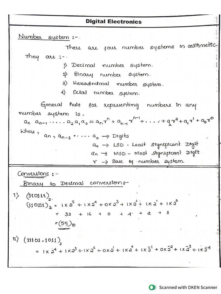 Digital Electronics - Number Systems | PDF