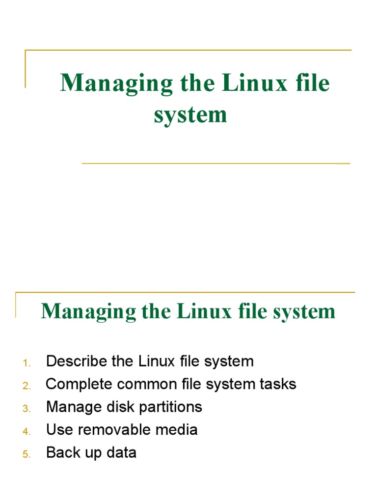 Managing The Linux File System | PDF | Computer File | File System