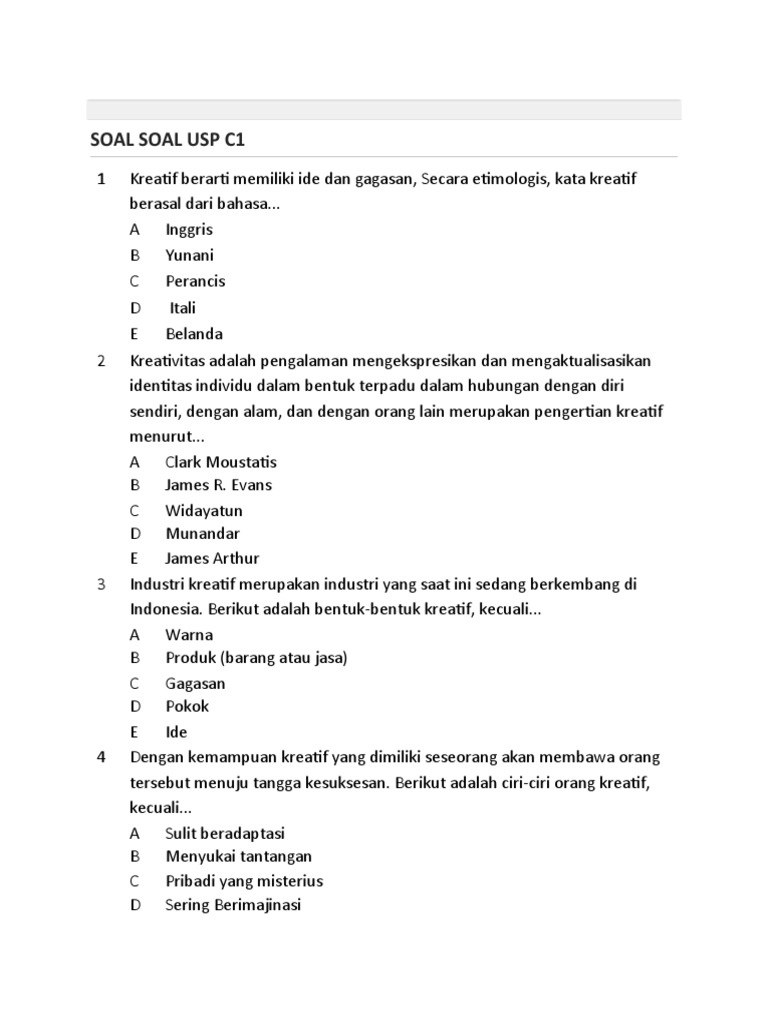 Soal C1 Usp SMK | PDF
