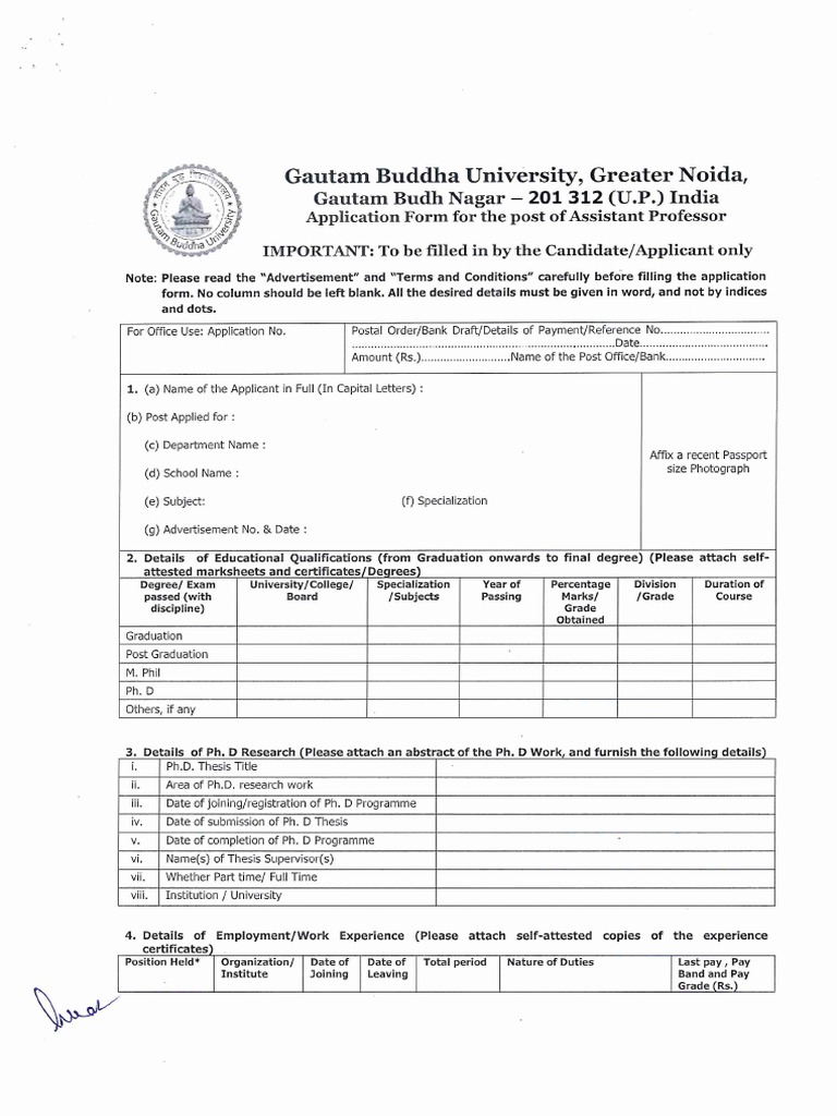 Gbu App Form | PDF