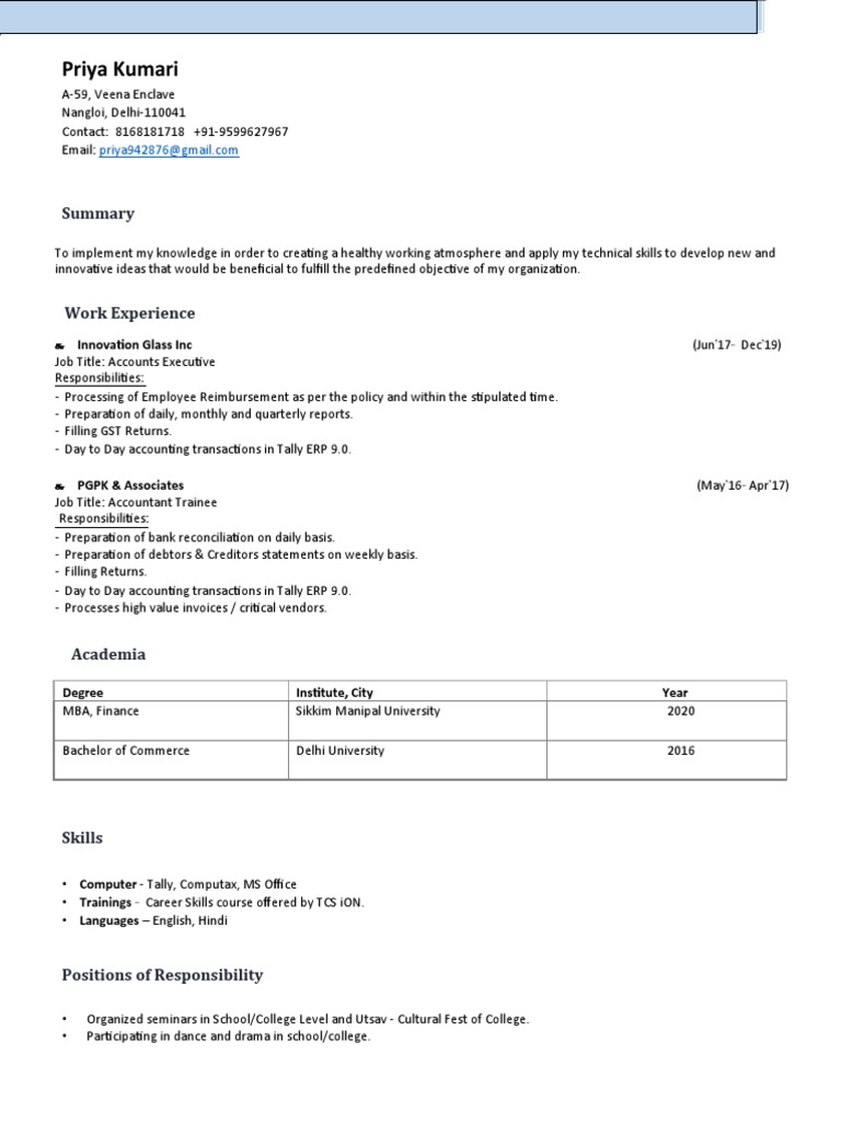 Priya Resume - 1-1 | PDF