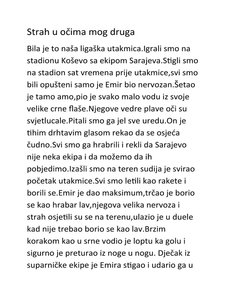 Strah U Očima Mog Druga | PDF