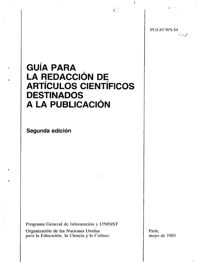 Guía para La Redacción de Articulos Científicos Destinados A La Publicación - UNESCO Biblioteca ...