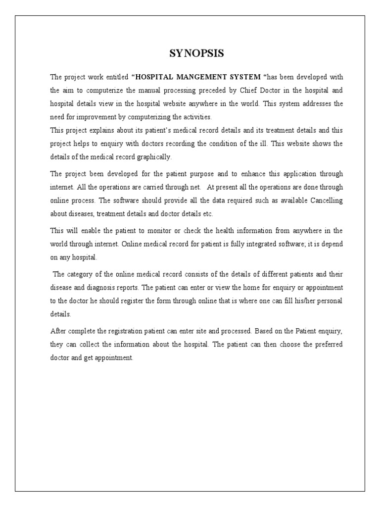 HOSPITAL MANAGEMENT - Final Report | PDF | Html Element | Html