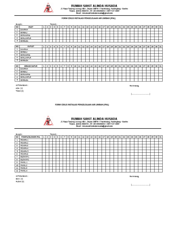 Form Monitoring IPAL | PDF