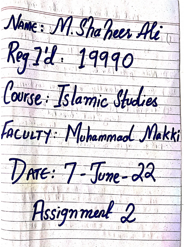 Islamiat 2 Assignment | PDF