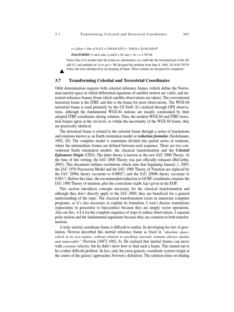 2007 01 Transforming Celestial And Terrestrial Coordinates Pdf