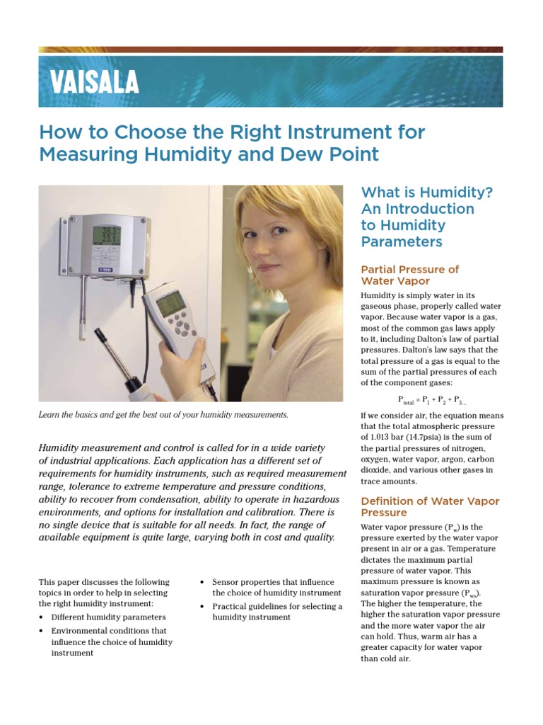How To Choose The Right Instrument For Measuring Humidity and Dew Point ...