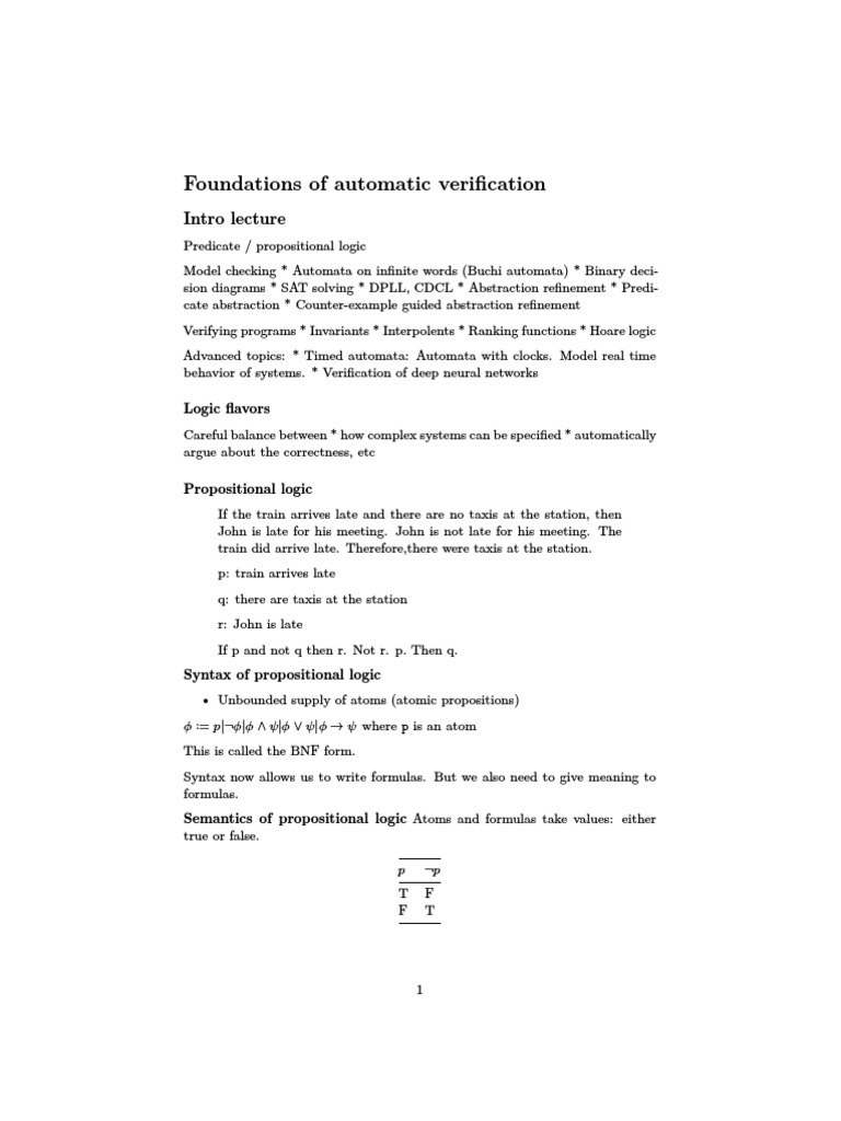 Lectures Pdf First Order Logic Logic