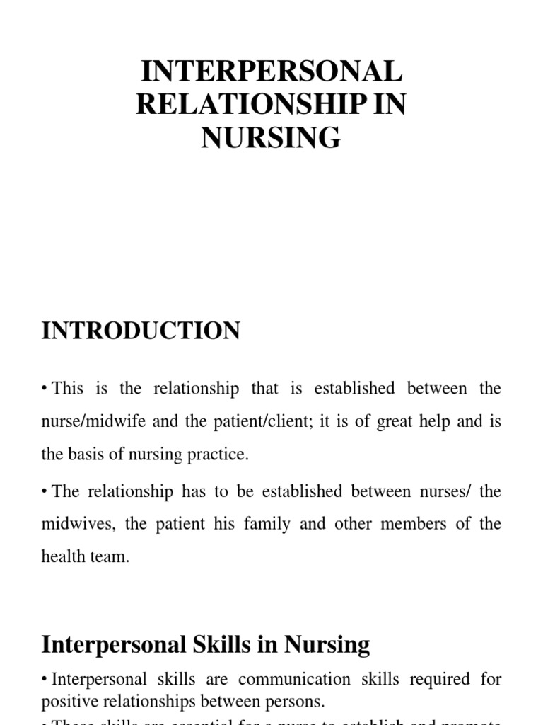 Interpersonal Relationship-1 PDF | PDF | Nursing | Communication