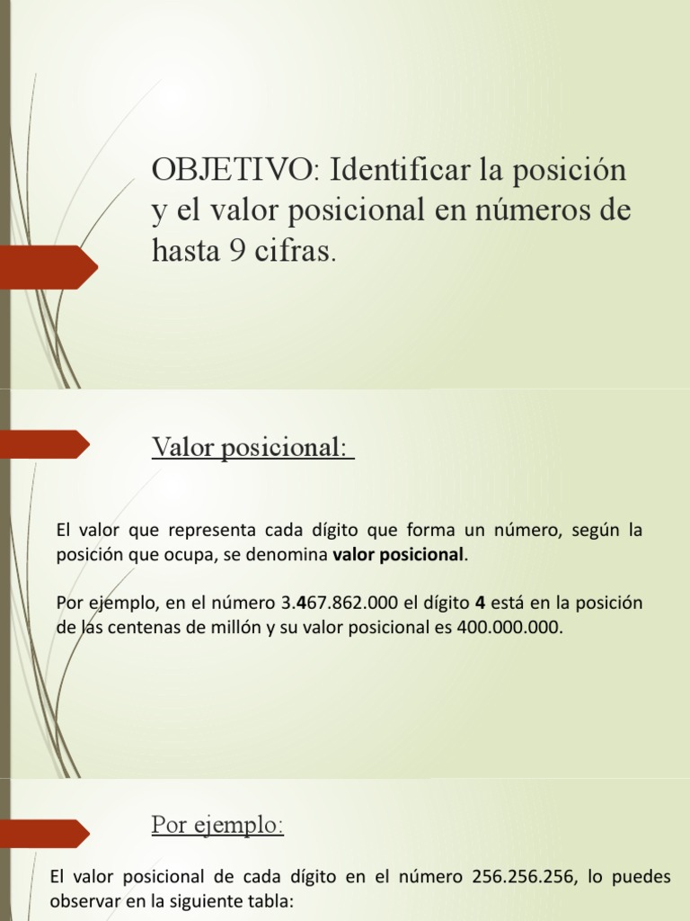 Posición y Valor Posicional | PDF