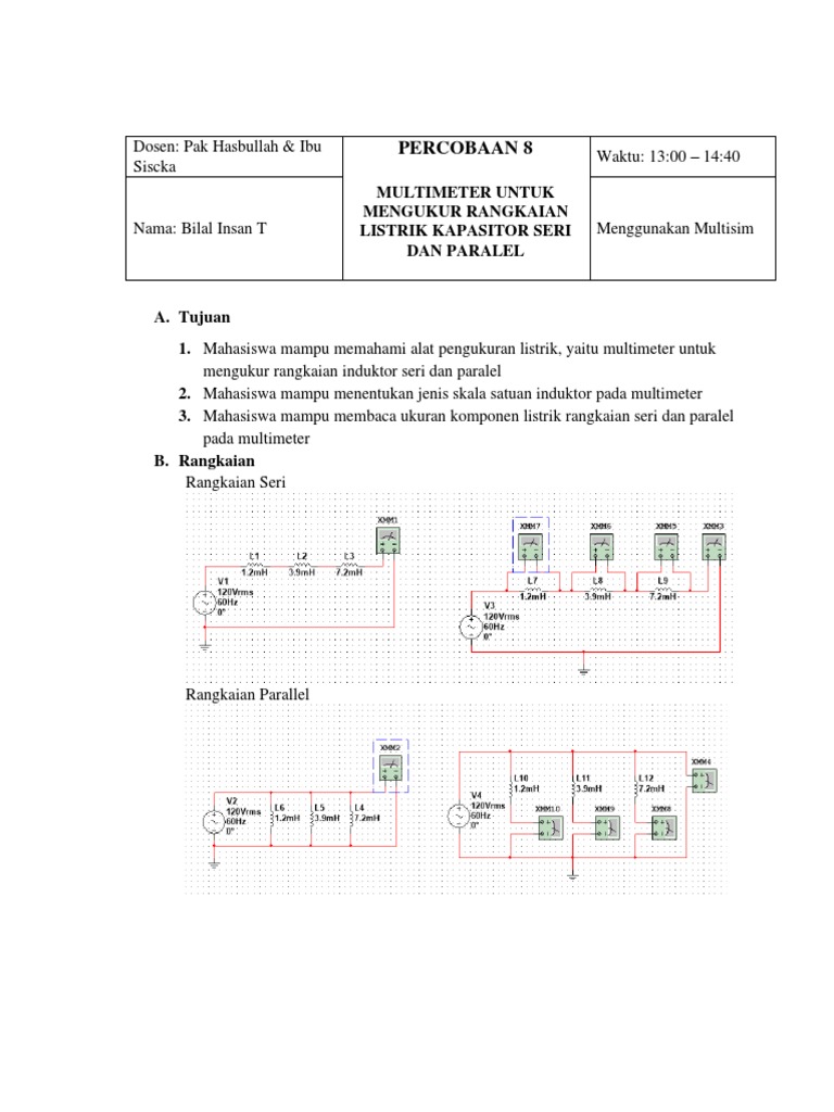 Multimeter Untuk Mengukur Kapasitor Seri Pararel - Pert.8 | PDF