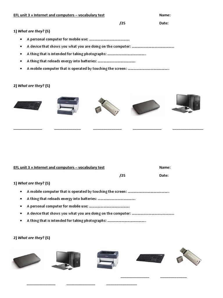 EfL U3 - VOC - Internet and Computers v.2 | PDF | Computer File | Download