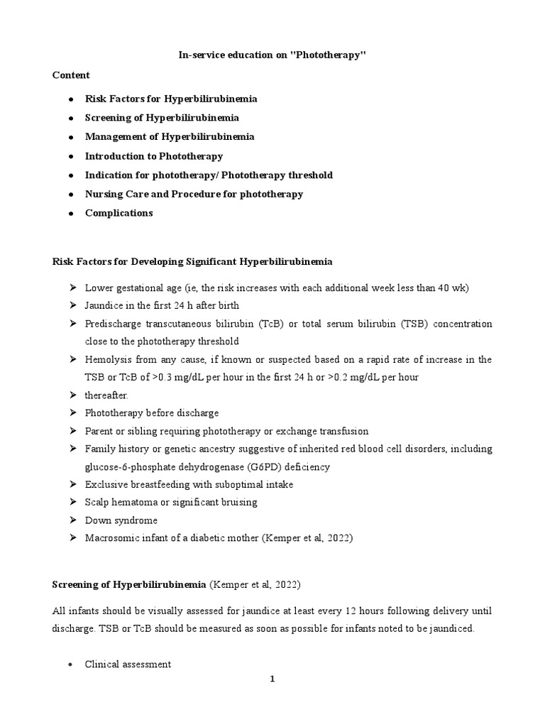 Inservices Phototherapy | PDF | Medical Specialties | Clinical Medicine