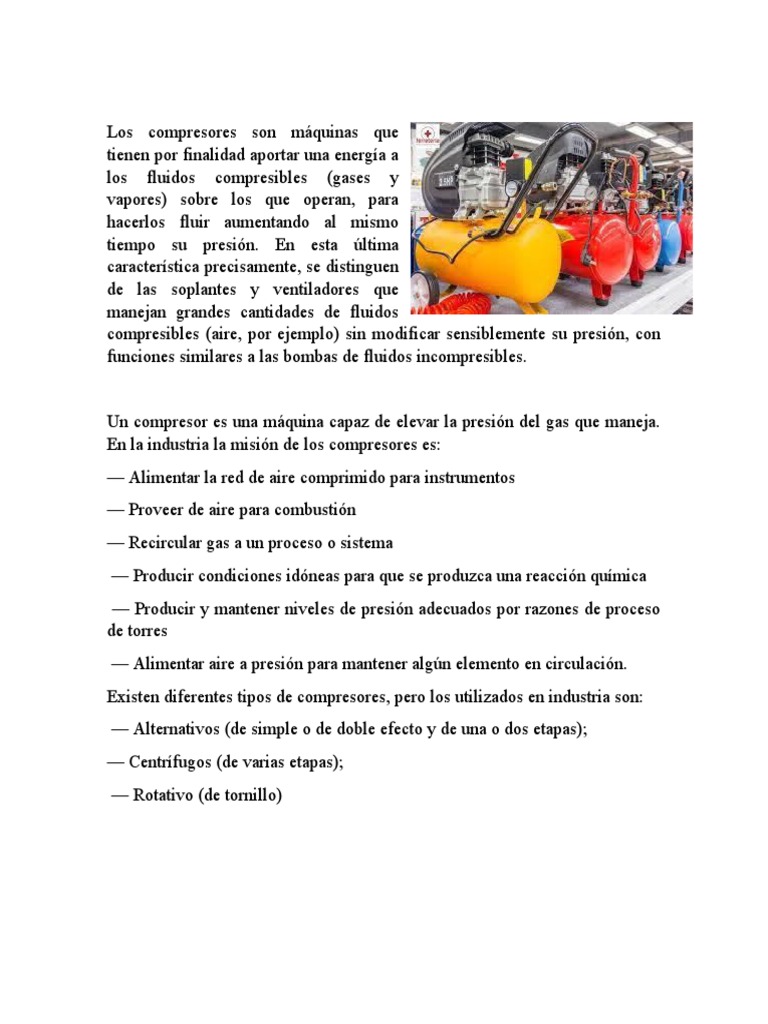 Compresores | PDF | Rodamiento (Mecánico) | Presión