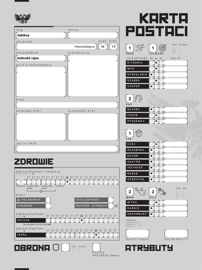 Sebiksy NPC Sybirpunk | PDF