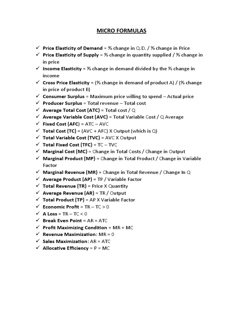 Micro Formulas | PDF