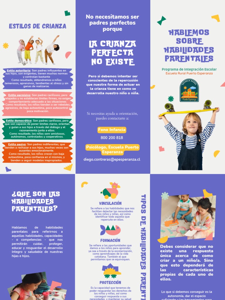 Triptico Habilidades Parentales | PDF | Modificación de comportamiento | Conceptos psicologicos