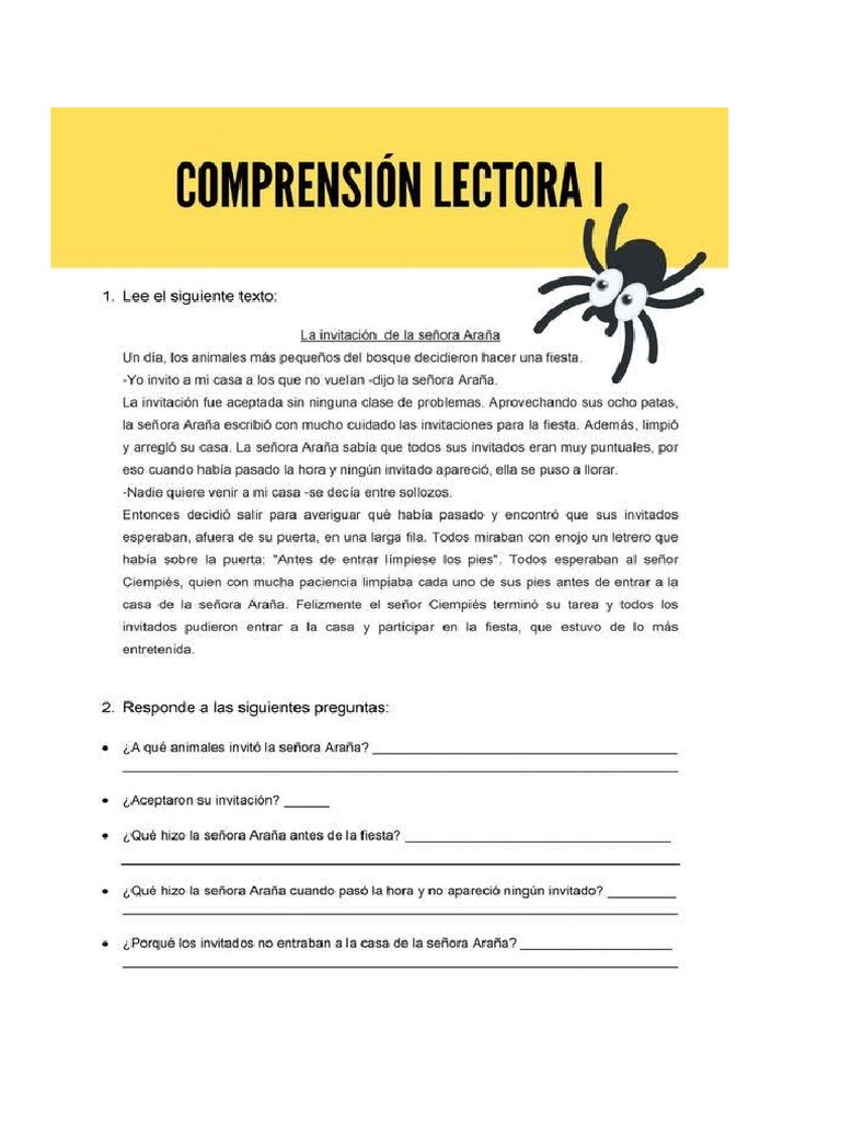 Cuento y Fábula de Arañas para Niños | PDF | Cuentos