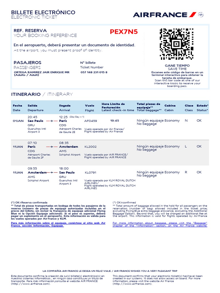 Billete Electr Nico | PDF | Transporte | aerolíneas
