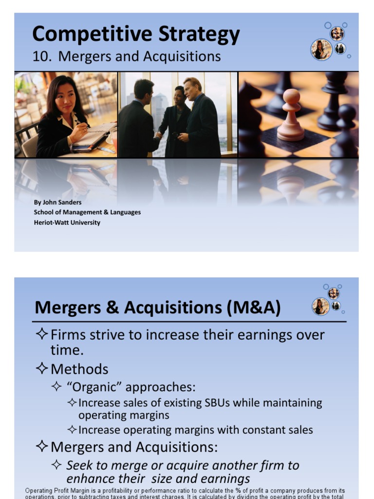 Competitive Strategy - 10 - Merger & Acquisitions | PDF | Mergers And Acquisitions | Takeover