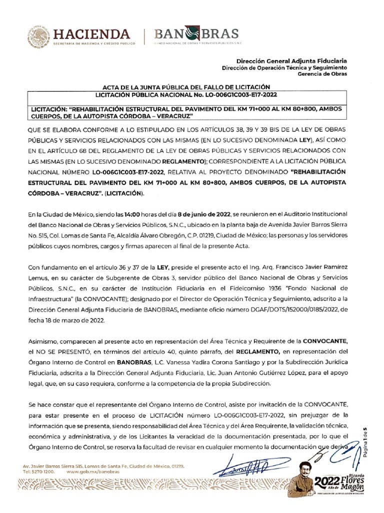 Acta, Dictamen y Cedula de Fallo E17 | PDF